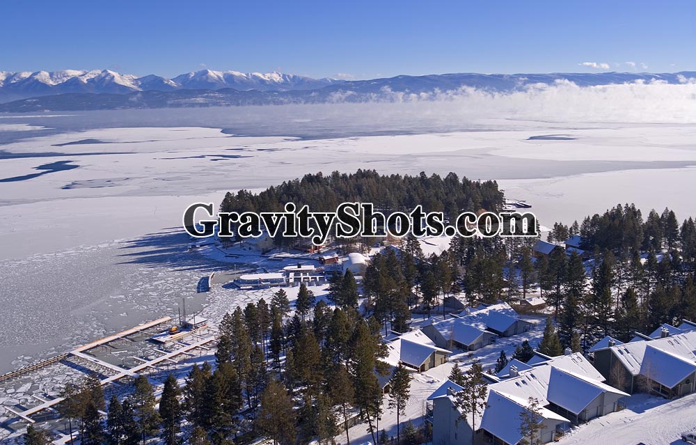 Flathead Lake Winter Aerial - GravityShots.com