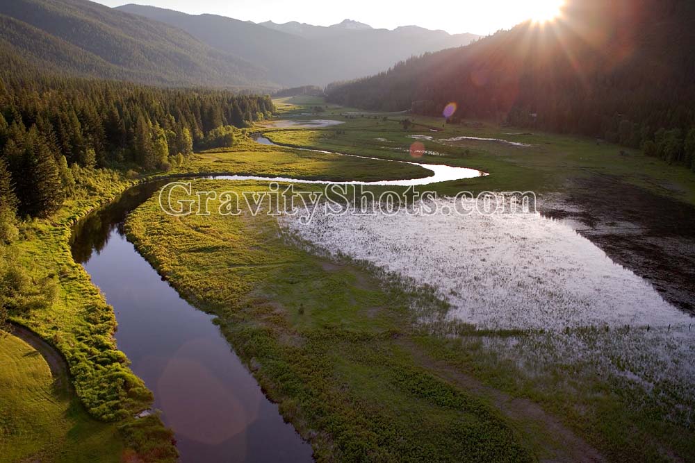 Aerial Photography of Bull River, Troy, Montana