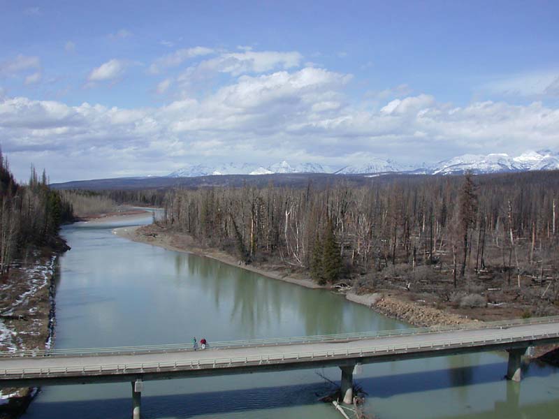 Camas Bridge Glacier Park Spring Aerial - GravityShots.com