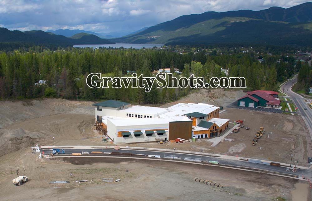Whitefish Wave construction Whitefish, MT Summer Aerial - GravityShots.com
